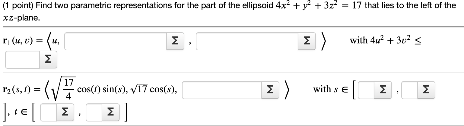 Solved 1 Point Find Two Parametric Representations For The
