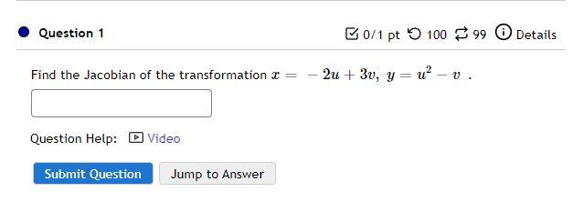 Solved Find the Jacobian of the transformation | Chegg.com