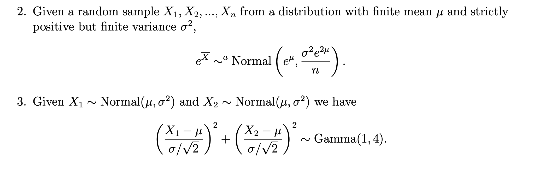Solved 2. Given a random sample X1,X2,…,Xn from a | Chegg.com