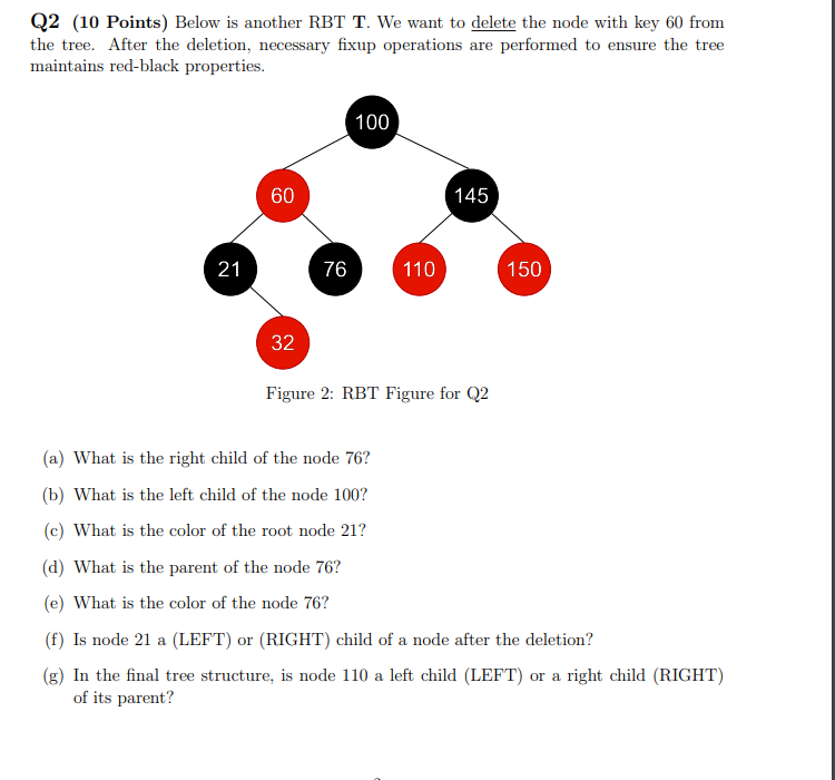 Solved by an EXPERT Q2 (10 ﻿Points) ﻿Below is another RBT T. ﻿We want to | Chegg.com
