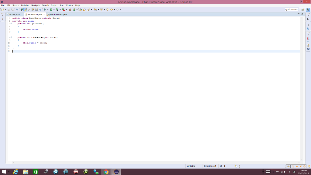 Solved Create a class named Horse that contains data fields | Chegg.com