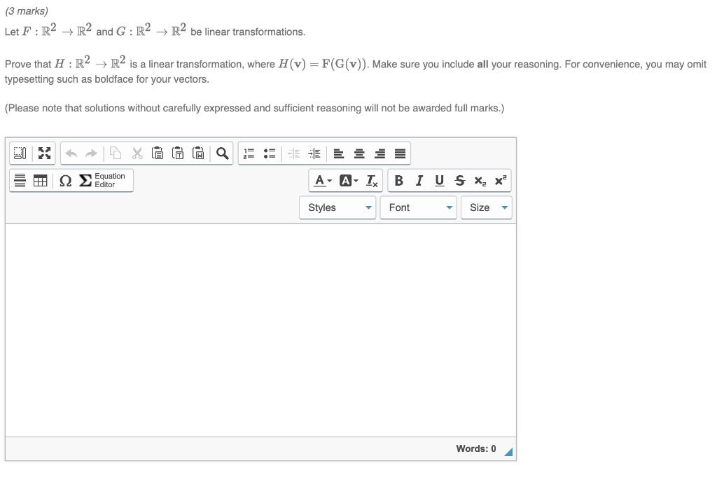 Solved (3 marks) Let F:R2→R2 and G:R2→R2 be linear | Chegg.com