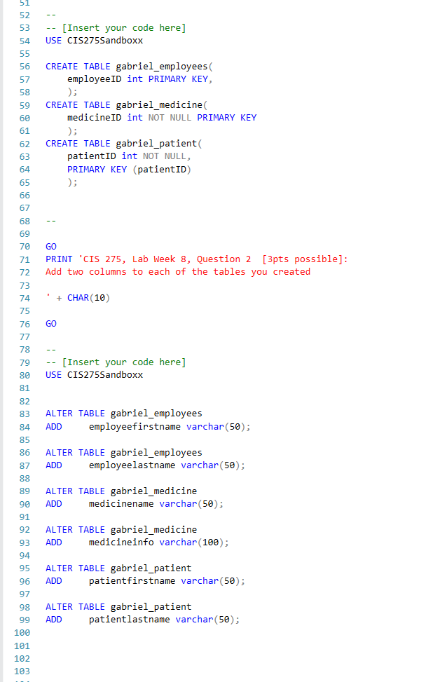 Solved Hi, so I am trying to put data into my new table, but | Chegg.com