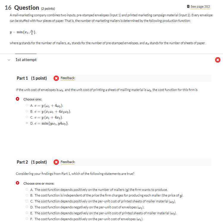 Solved 16 ﻿Question (2 ﻿points)A mail-marketing compary | Chegg.com