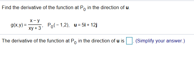Solved Find the derivative of the function at Pith direction | Chegg.com