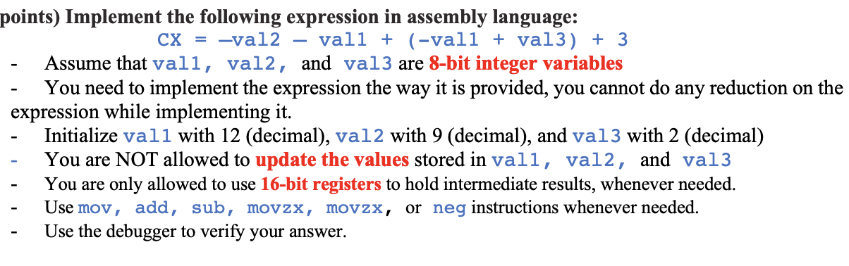Solved points) Implement the following expression in | Chegg.com