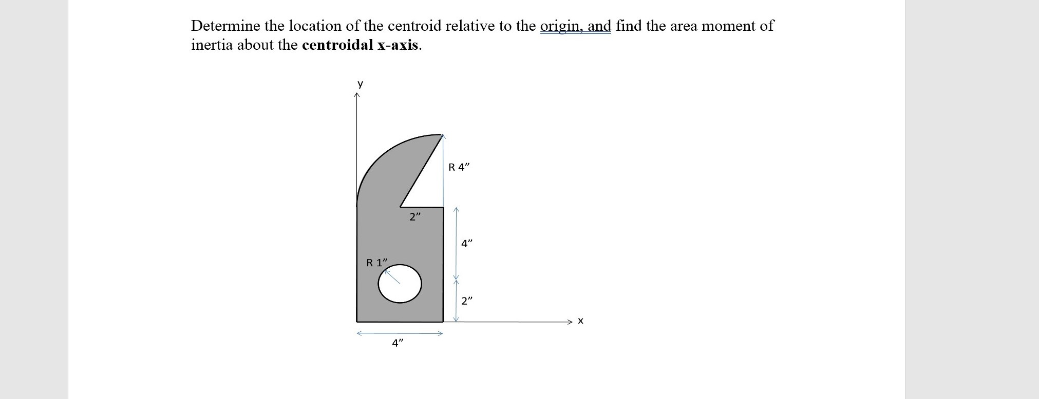 Solved Determine the location of the centroid relative to | Chegg.com