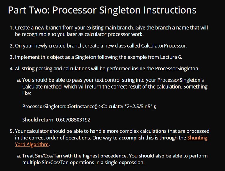 Solved Hi, ﻿I'm working on a calculator project in C++ | Chegg.com