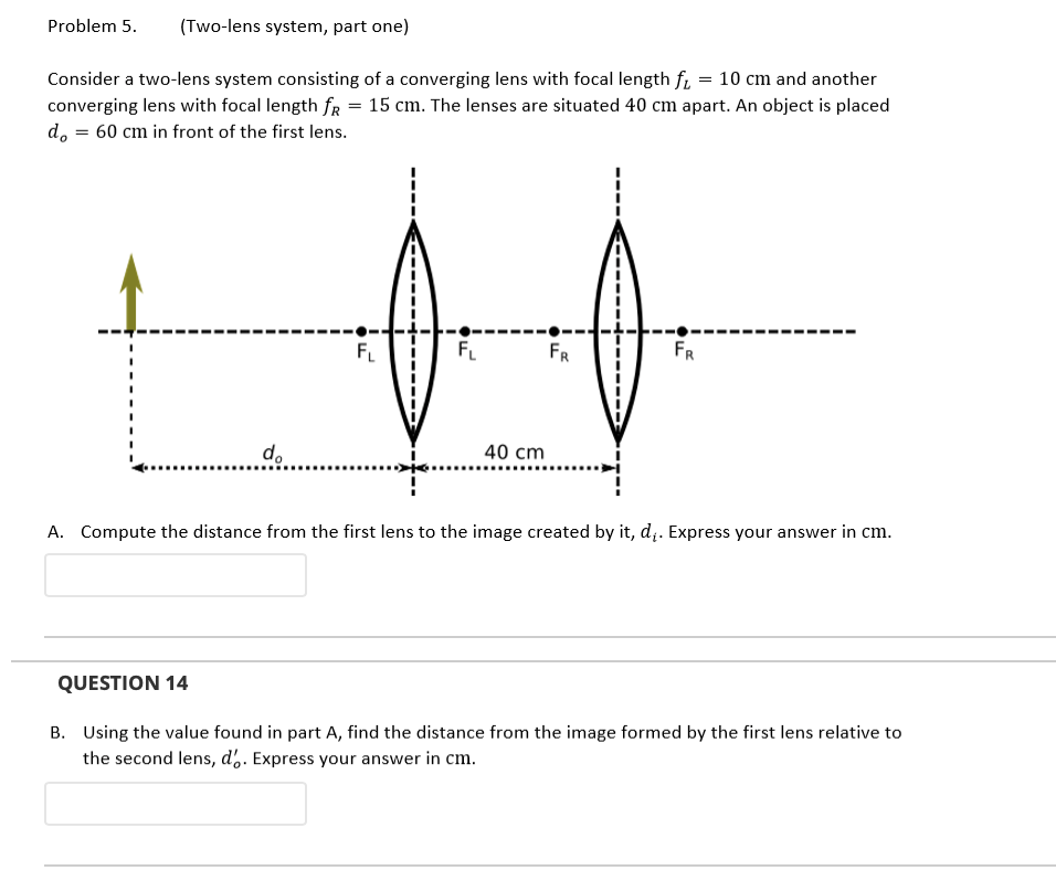 Solved Consider a two-lens system consisting of a converging | Chegg.com