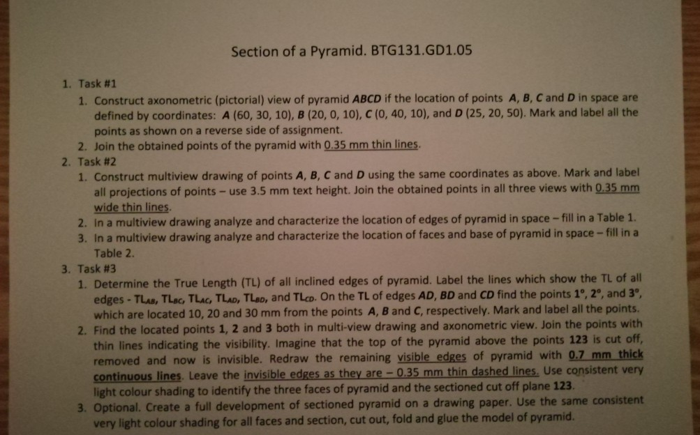 Solved Section of a Pyramid. BTG131.GD1.095 1, Task #1 1. | Chegg.com
