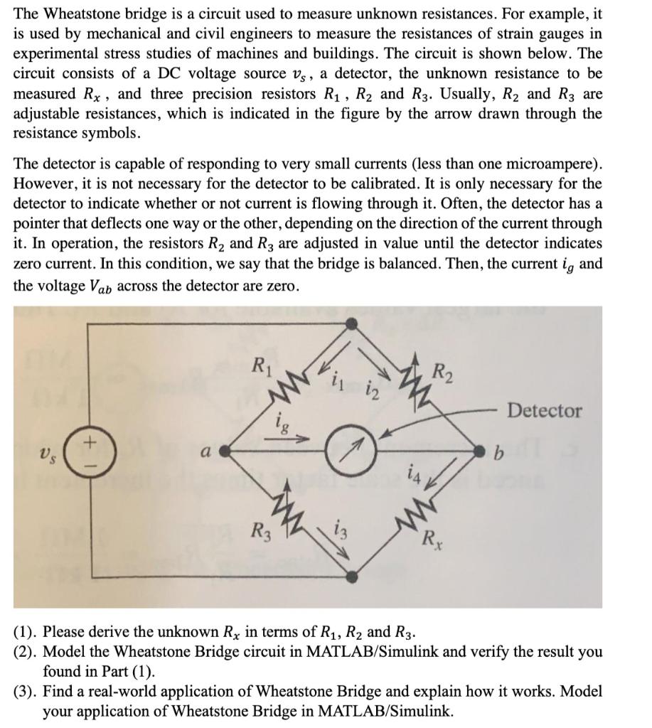 Solved The Wheatstone bridge is a circuit used to measure | Chegg.com