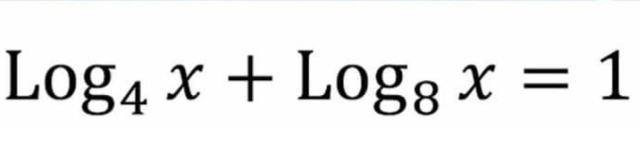 Solved Log4 x + Logs x = 1 = | Chegg.com