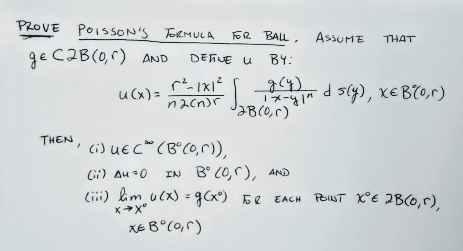 Solved Prove Poisson's formula for ball (Bellow is what we | Chegg.com