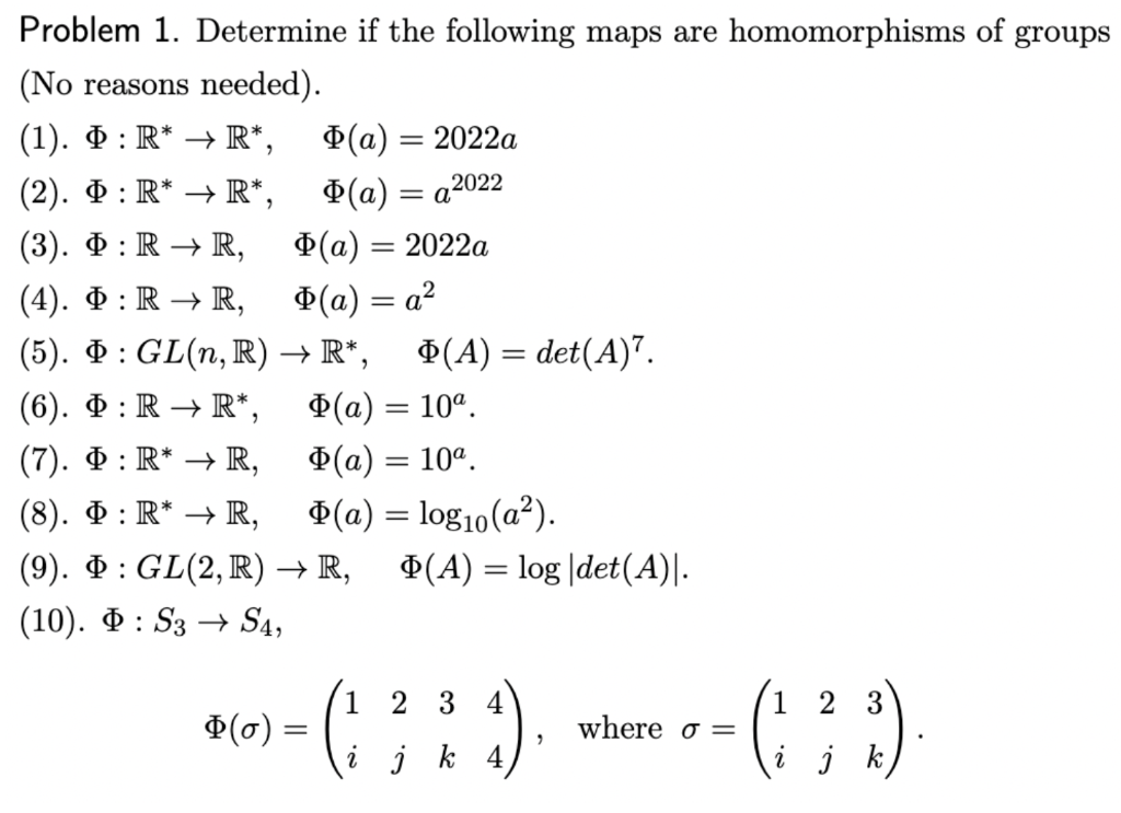 Solved Problem 1. Determine if the following maps are | Chegg.com