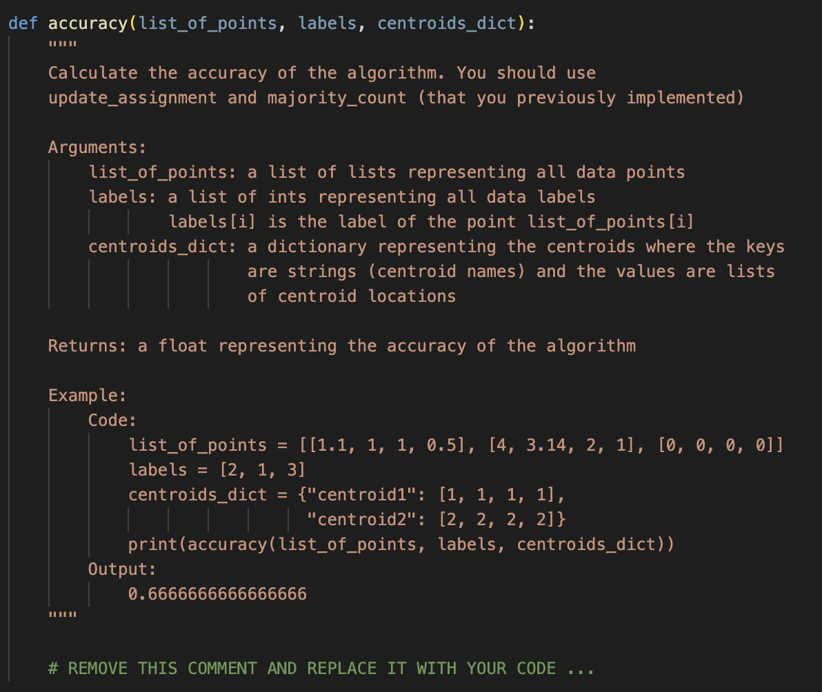 Solved def majority_count(labels): Return the count of the | Chegg.com