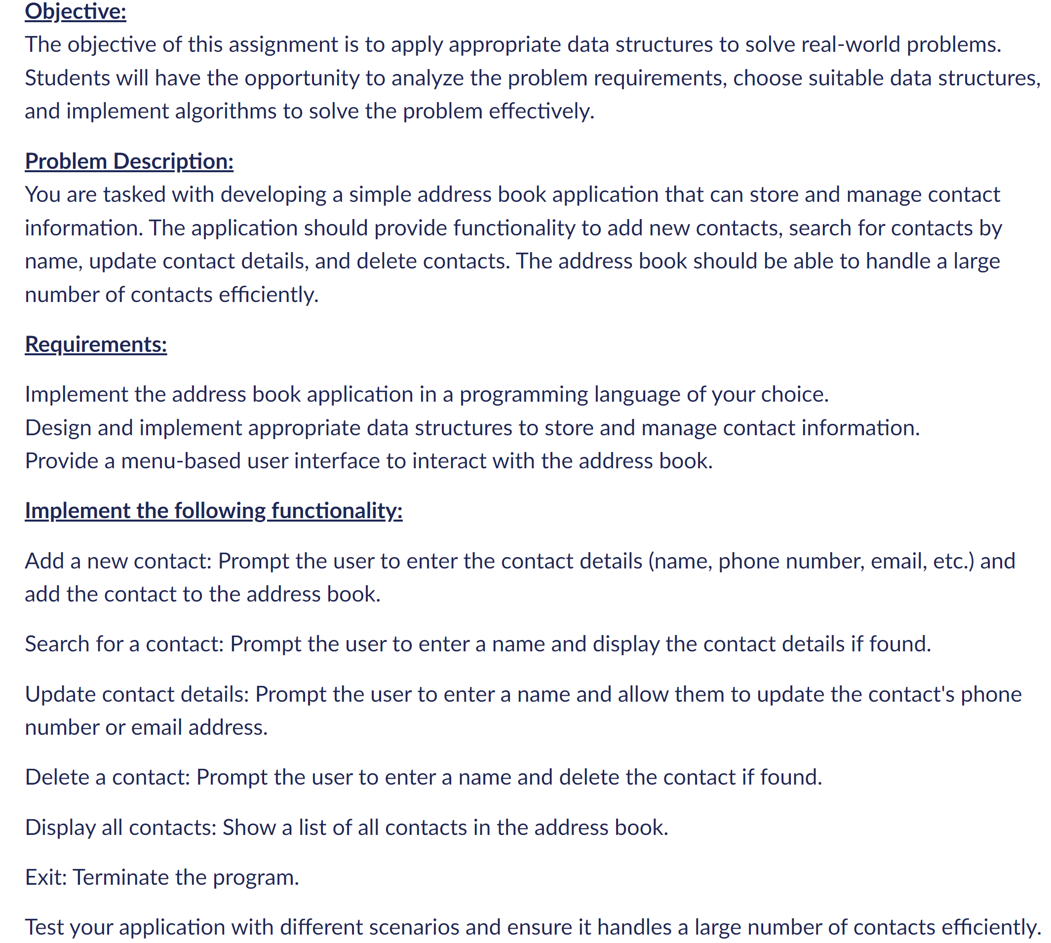 Solved The objective of this assignment is to apply | Chegg.com