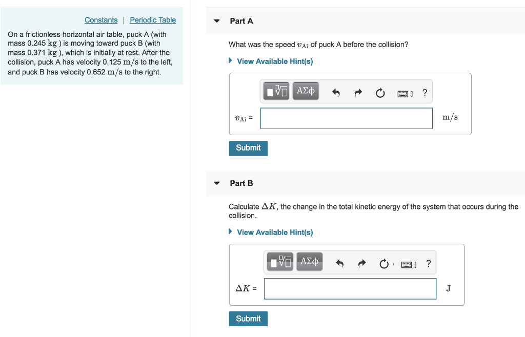 Solved Constants | Periodic Table Part A On a frictionless | Chegg.com