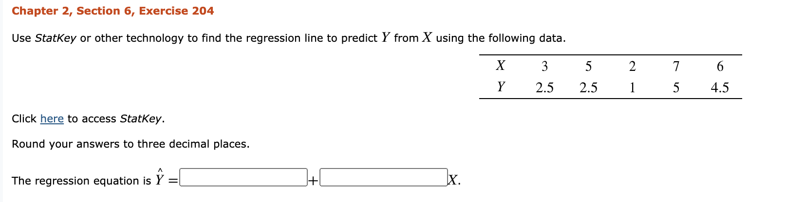 Solved Chapter 2, Section 6, Exercise 204 Use StatKey or | Chegg.com