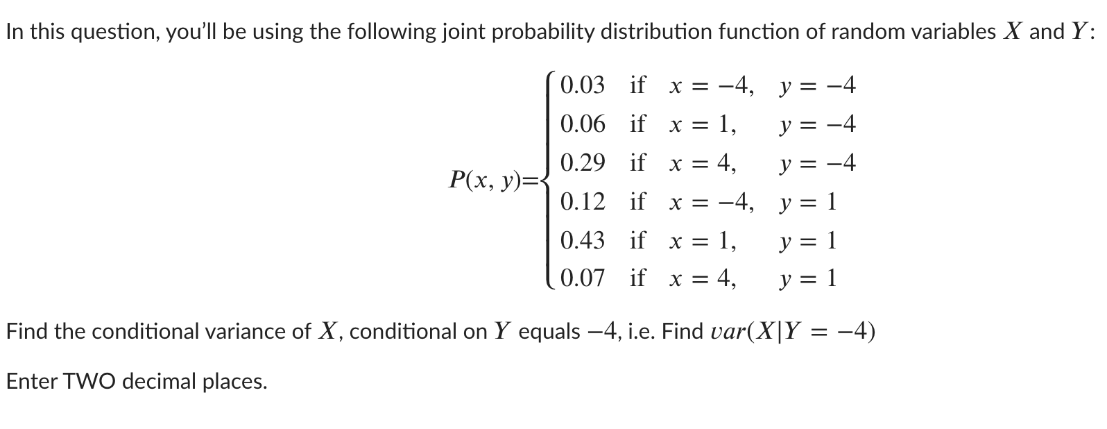 Solved In this question, you'll be using the following joint | Chegg.com
