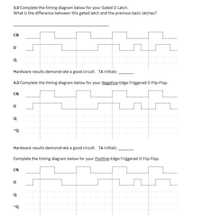 Solved 30 Complete The Timing Diagram Below For Your Gated 3739