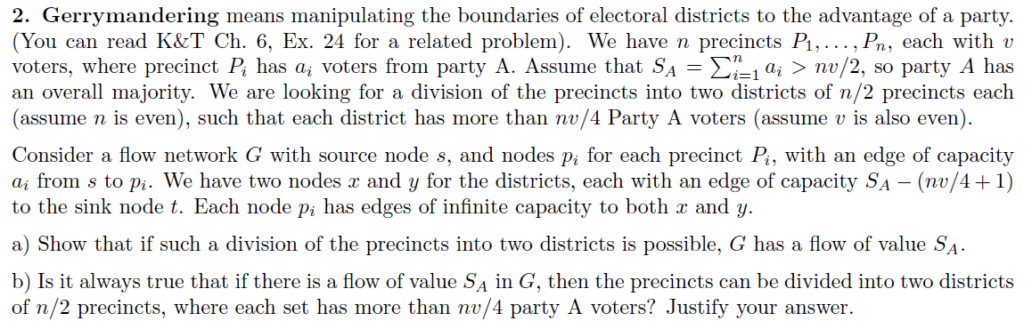 Solved 2. Gerrymandering means manipulating the boundaries | Chegg.com
