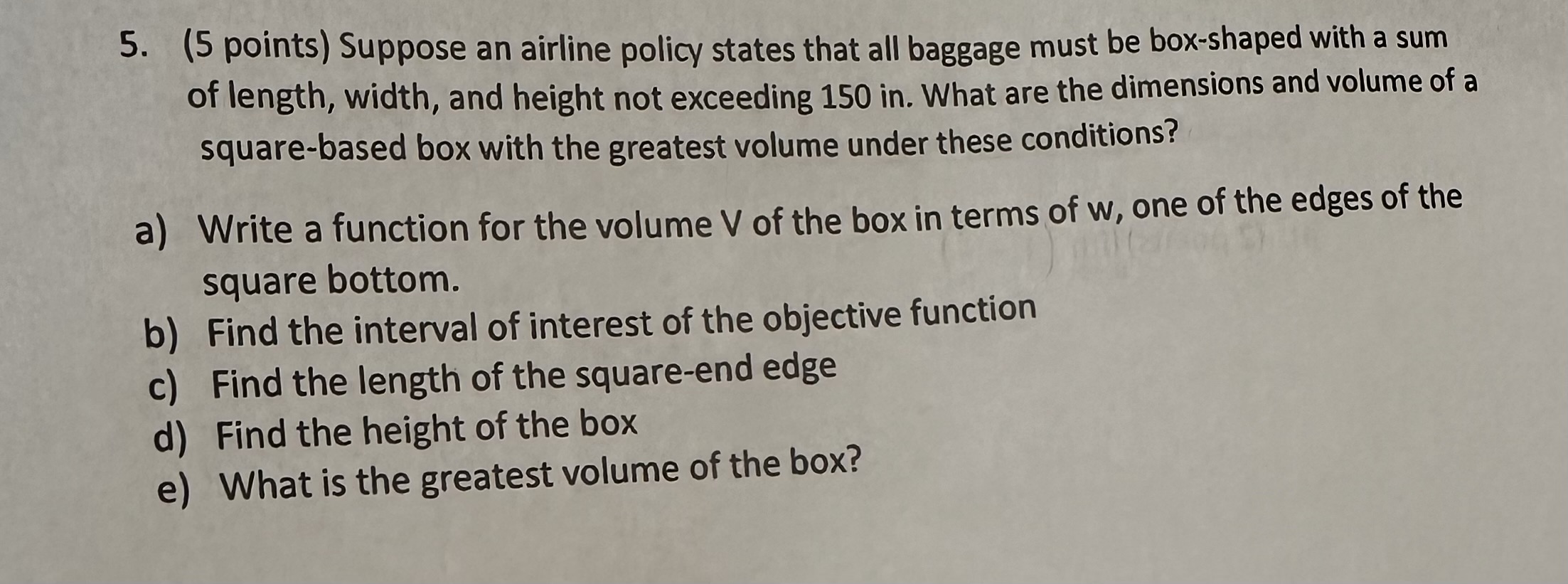 Solved 5. ( 5 points) Suppose an airline policy states that | Chegg.com