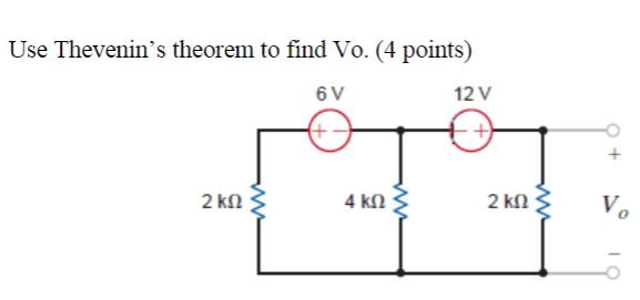 Solved Use Thevenin's theorem to find Vo. | Chegg.com