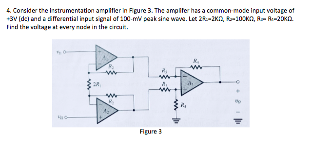Solved 4. Consider the instrumentation amplifier in Figure | Chegg.com