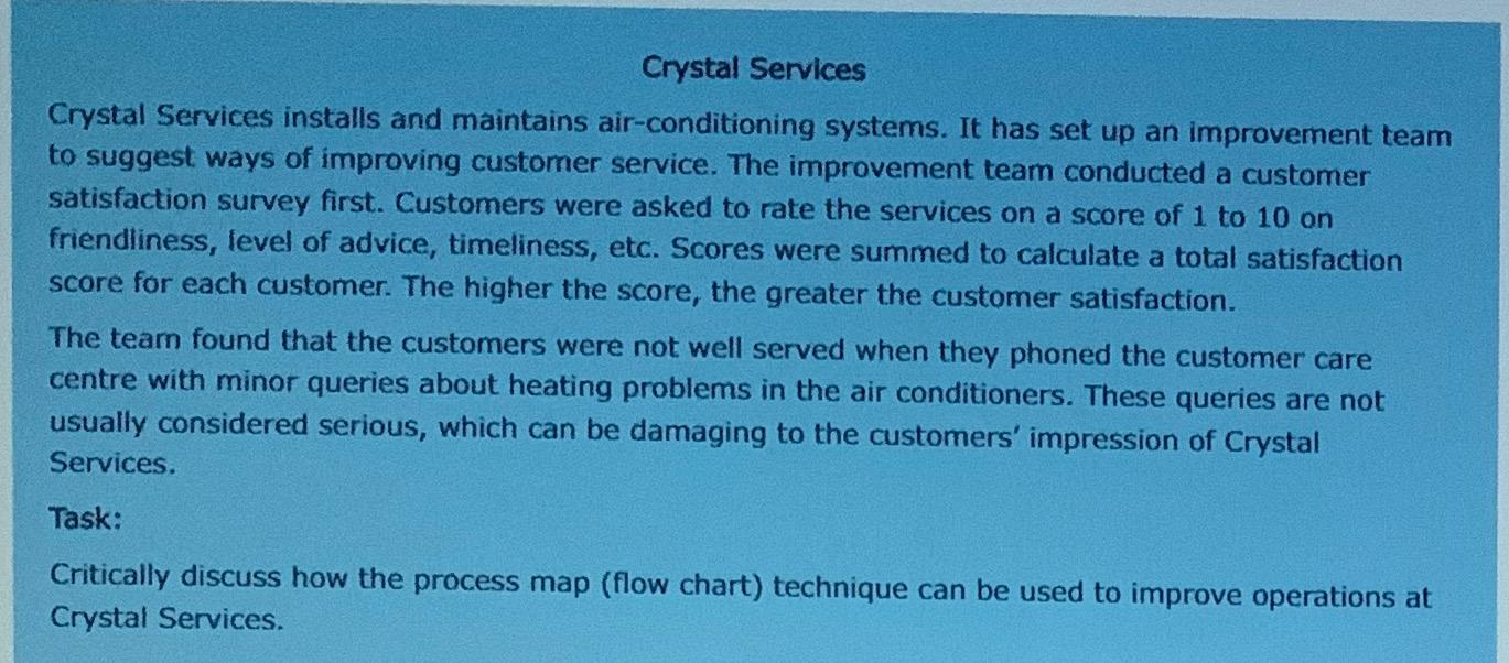 Solved Crystal Services Crystal Services installs and | Chegg.com