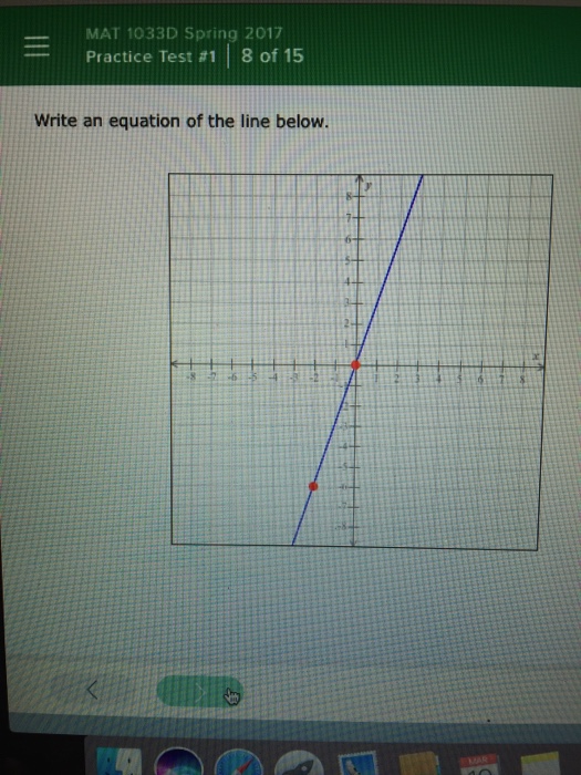 Solved Write an equation of the line below. | Chegg.com