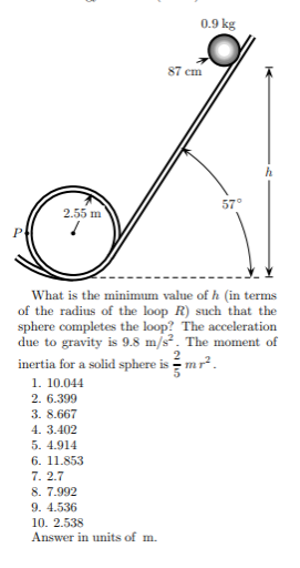 Solved 010 (part 1 of 2) 10.0 points A small, solid sphere | Chegg.com
