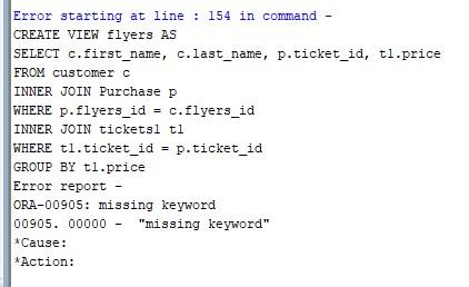 Solved Error starting at line : 154 in command - CREATE VIEW | Chegg.com