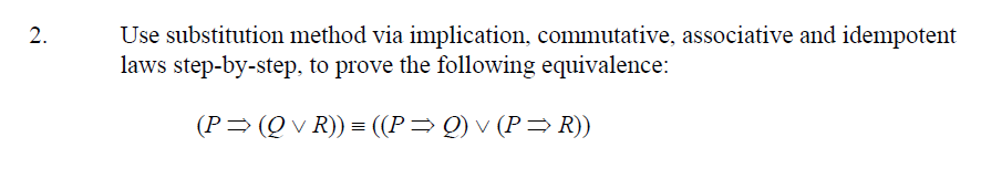 Solved 2. Use substitution method via implication, | Chegg.com