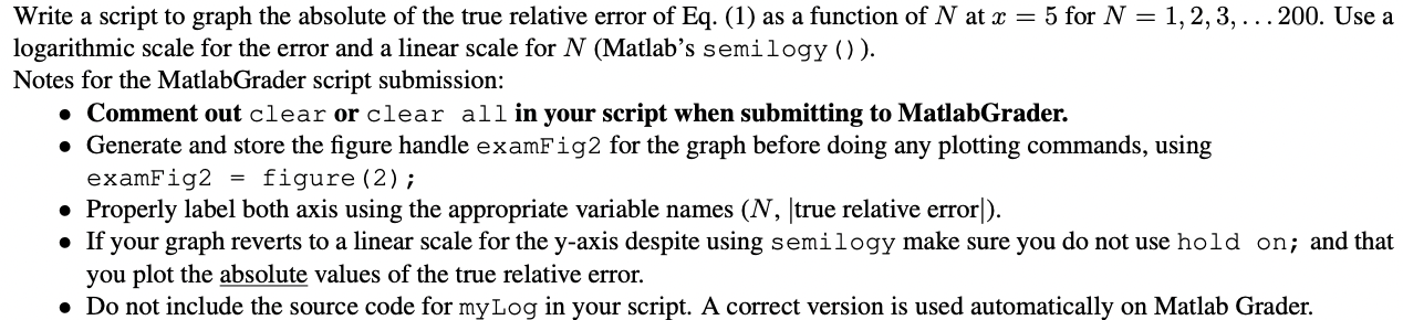 Solved Write a script to graph the absolute of the true | Chegg.com