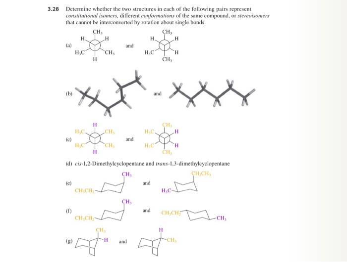 Solved 3.28 Determine whether the two structures in each of | Chegg.com