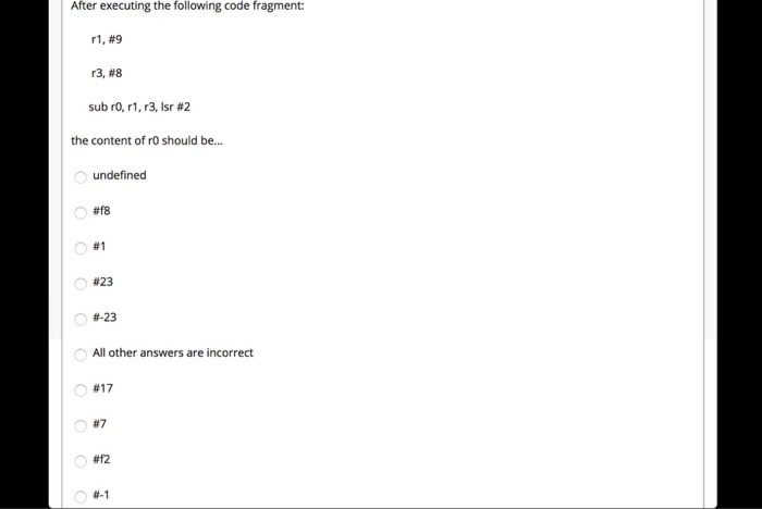 Solved After Executing The Following Code Fragment R1 9 1080