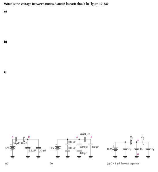 Solved What is the voltage between nodes A and B in each | Chegg.com