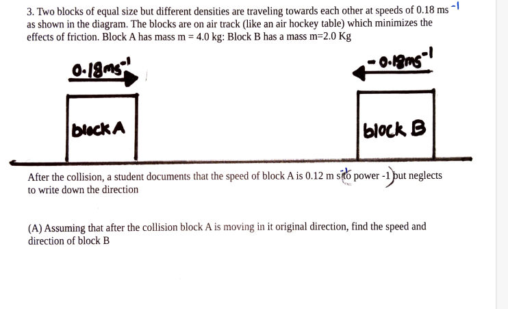 Solved 3. Two blocks of equal size but different densities | Chegg.com