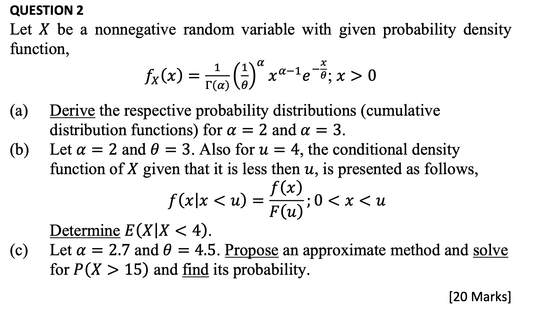 Solved Question 2 Let X Be A Nonnegative Random Variable