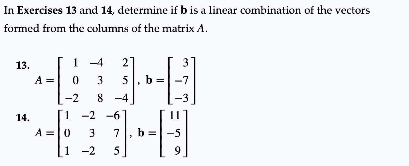 Solved In Exercises 13 And 14 Determine If B Is A Linear