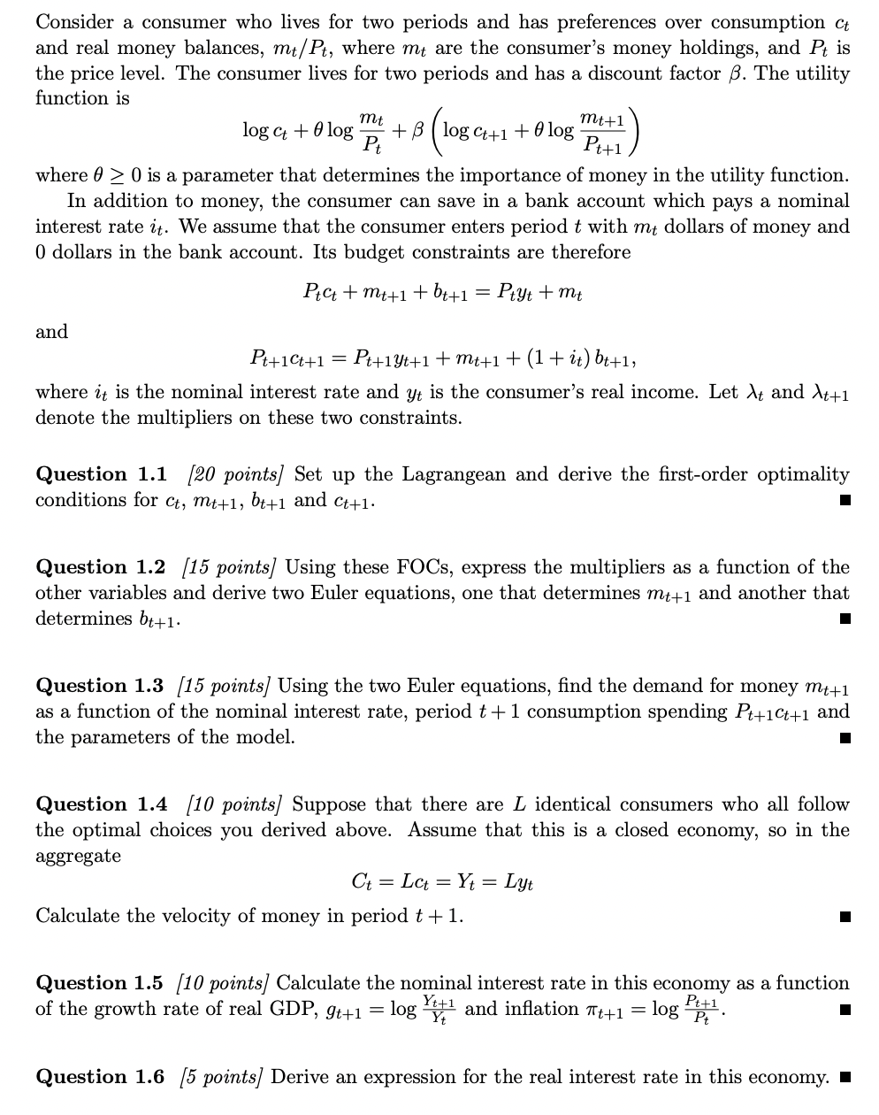 Solved Consider a consumer who lives for two periods and has | Chegg.com