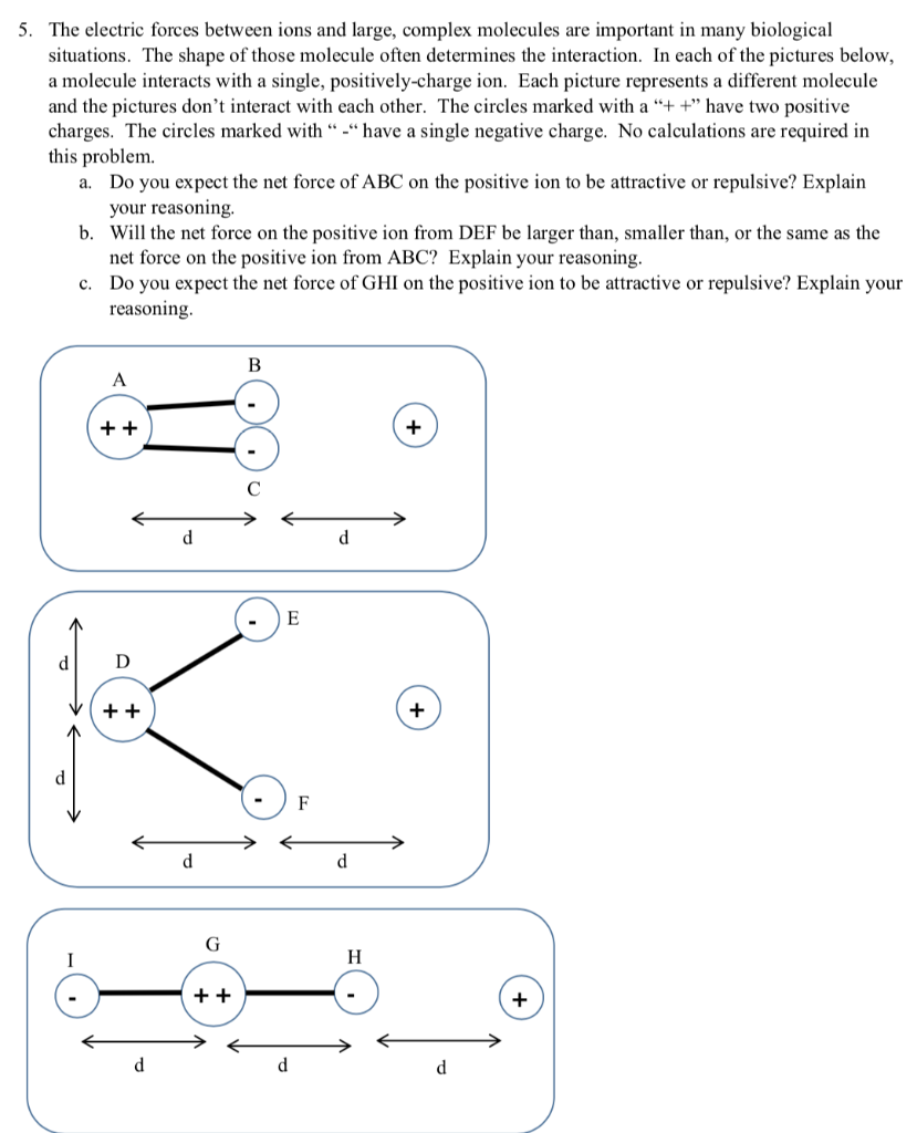 Solved 5. The electric forces between ions and large, | Chegg.com