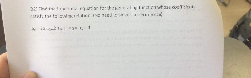 Solved Q2) Find the functional equation for the generating | Chegg.com