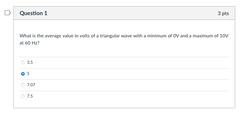 Solved What is the average value in volts of a triangular | Chegg.com