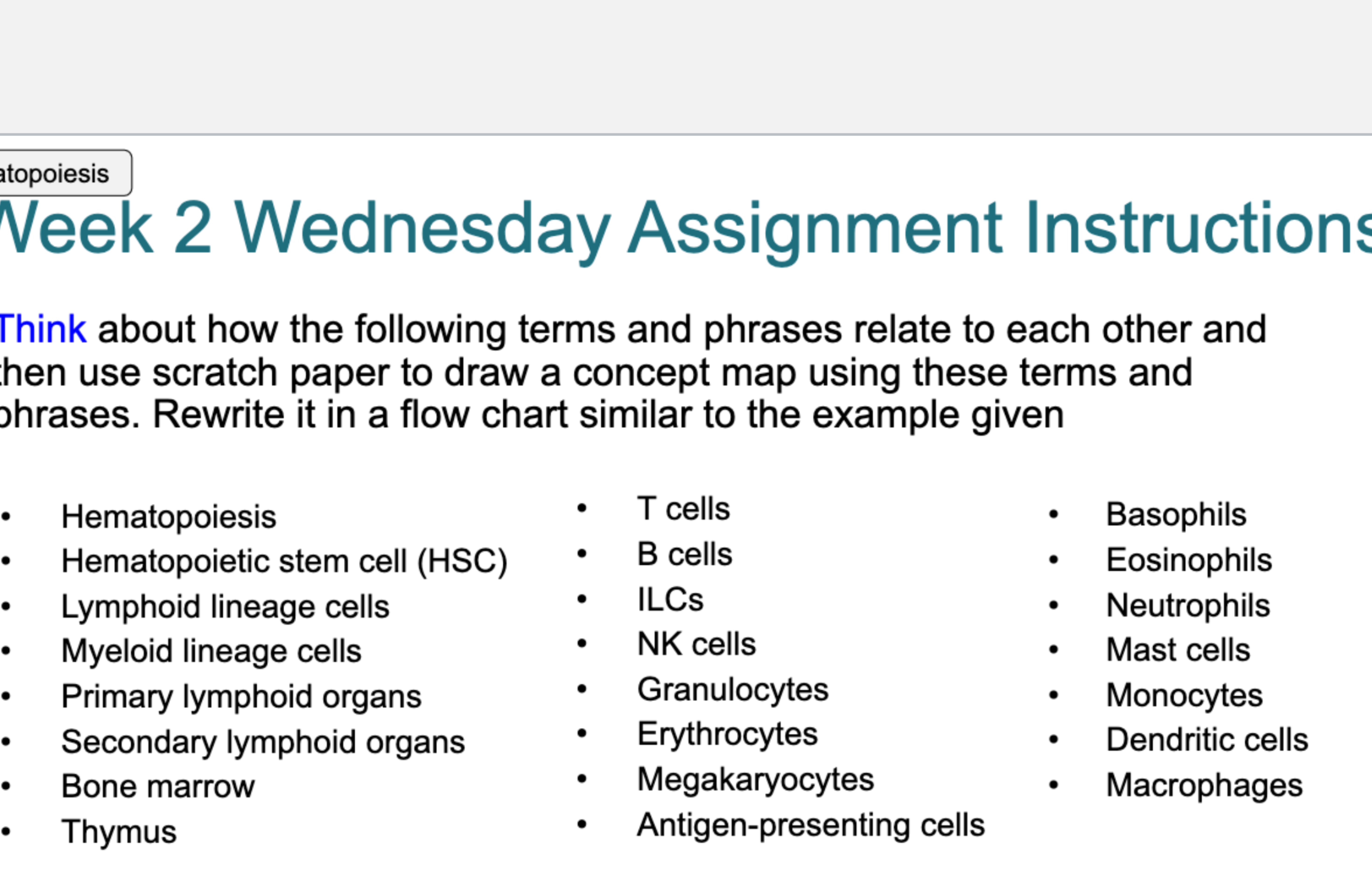 Solved Week 2 ﻿Wednesday Assignment InstructionsThink about | Chegg.com