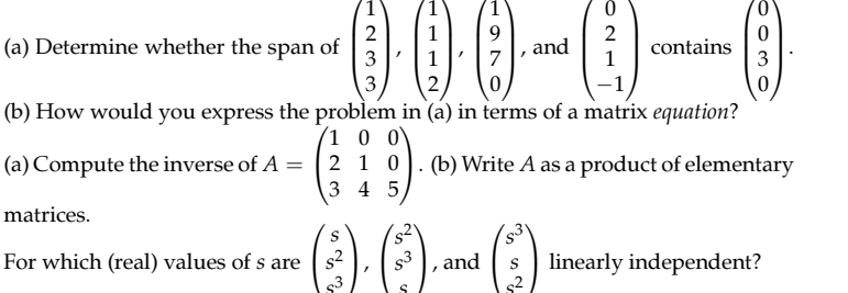 Solved (a) Determine whether the span of | Chegg.com