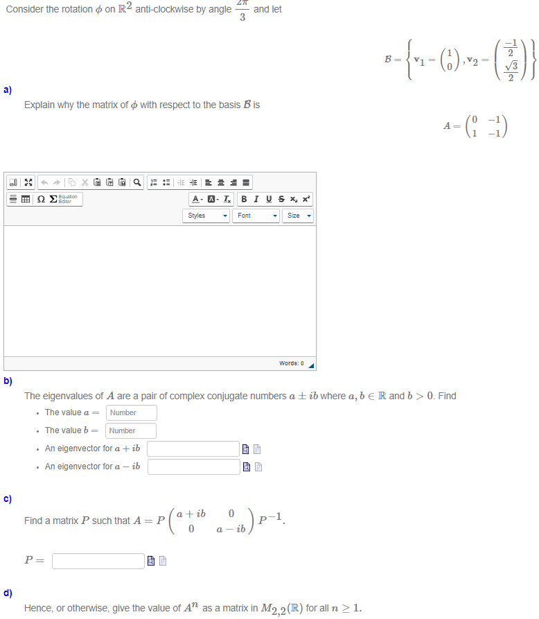 Solved Consider the rotation o on R2 anti-clockwise by angle | Chegg.com