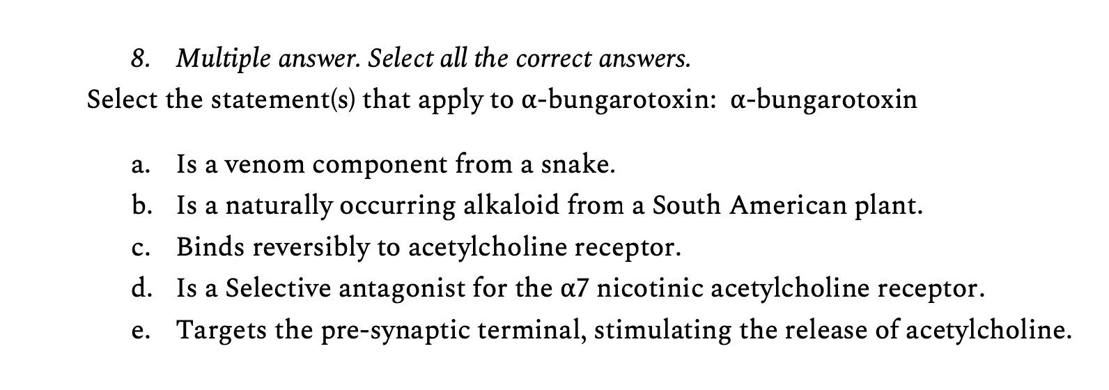 Solved 8. Multiple answer. Select all the correct answers. | Chegg.com