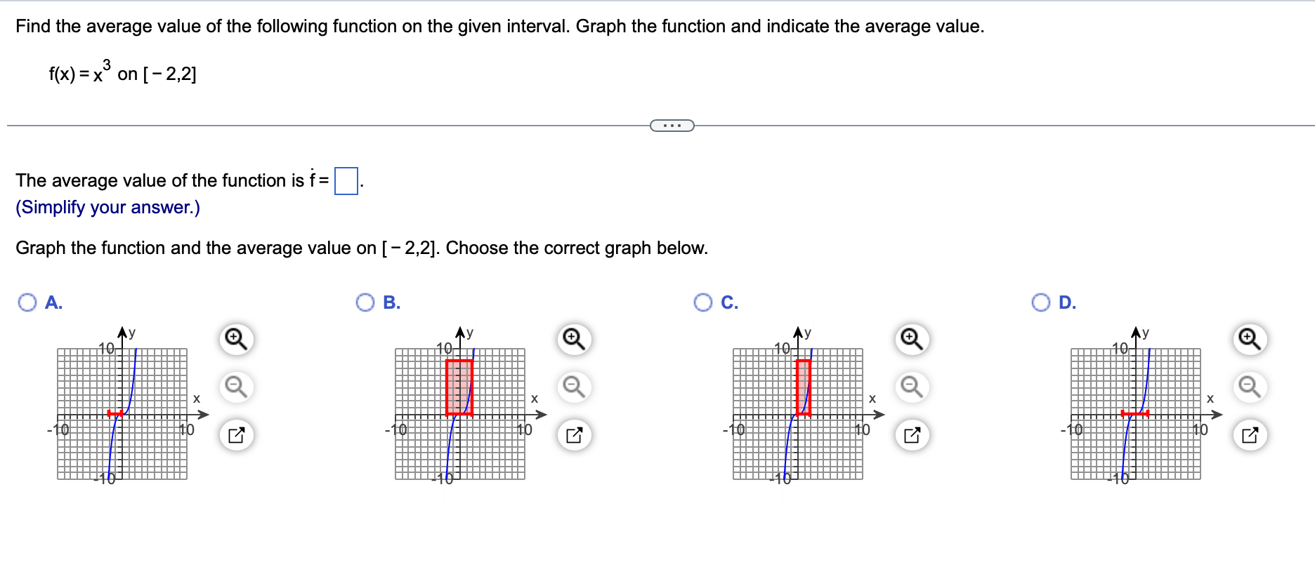 Solved Find the average value of the following function on | Chegg.com