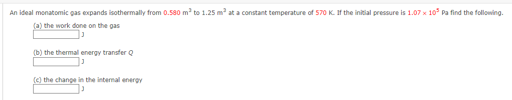 Solved An ideal monatomic gas expands isothermally from | Chegg.com